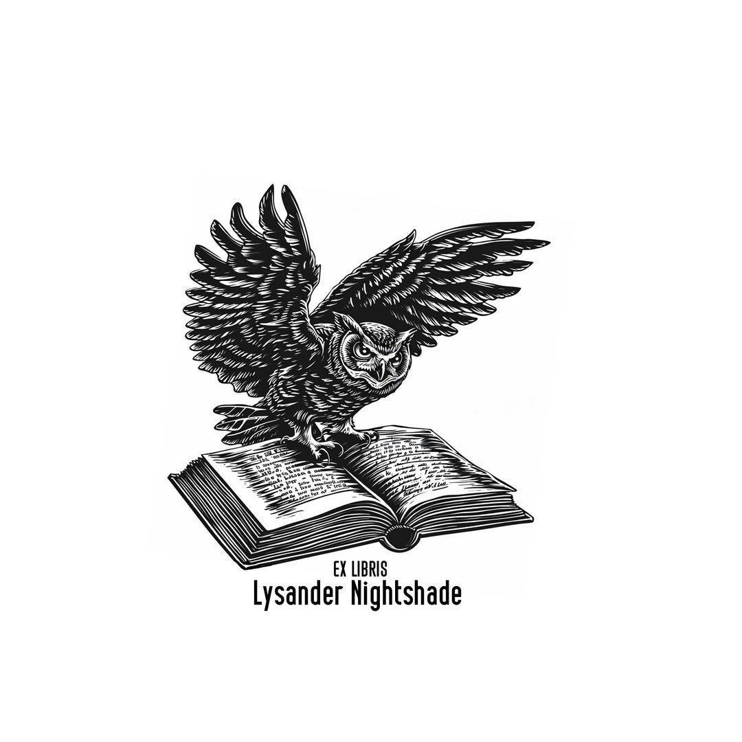 Owl Ex Libris Stamp for Personalized Book Ownership, Owl Stamp, This ...