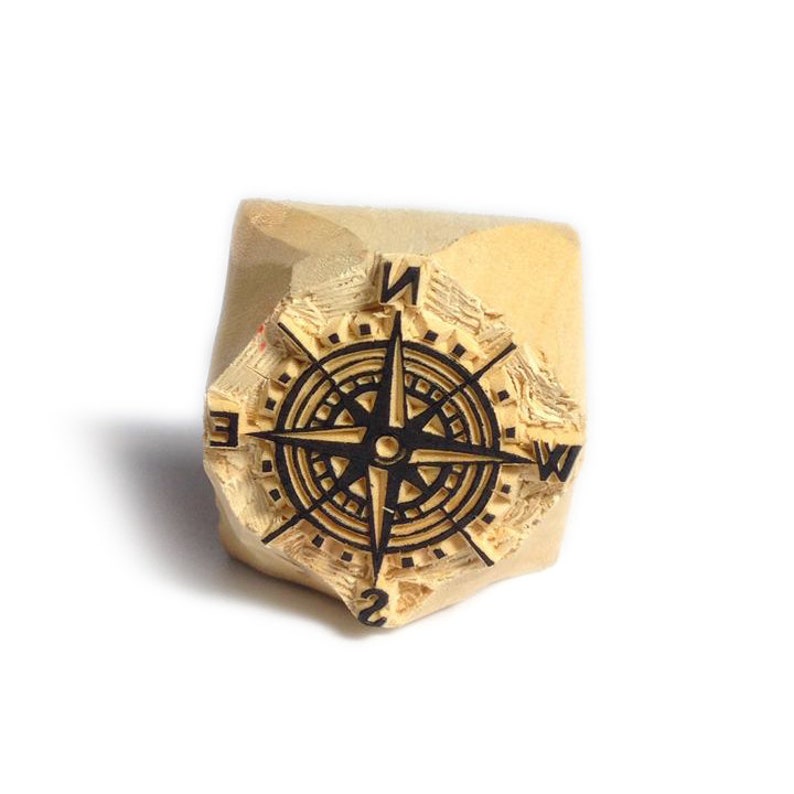 Compass stamp wooden stamp hand carved pottery stamp | Etsy