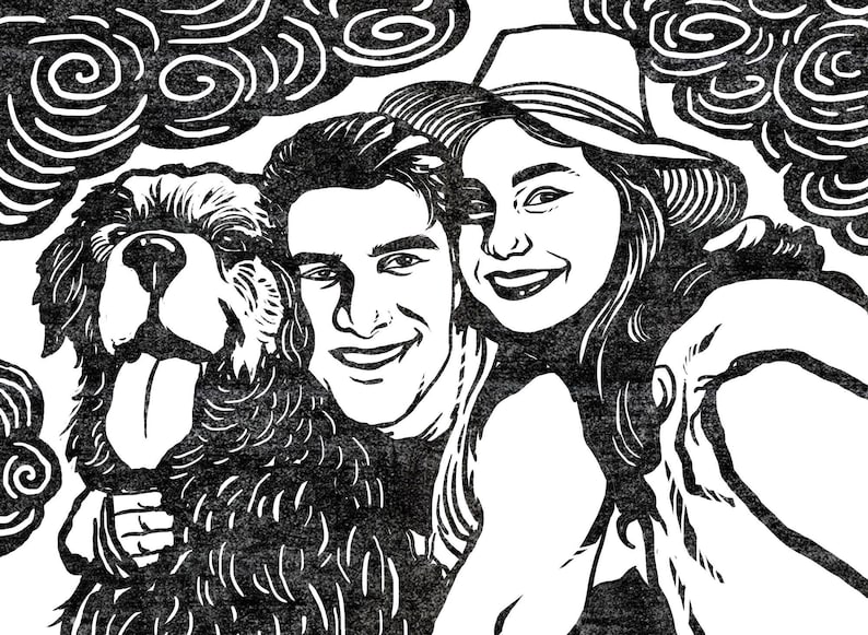 Family Portrait Stamp, Portrait Stamp From Your Photo, Custom Face ...