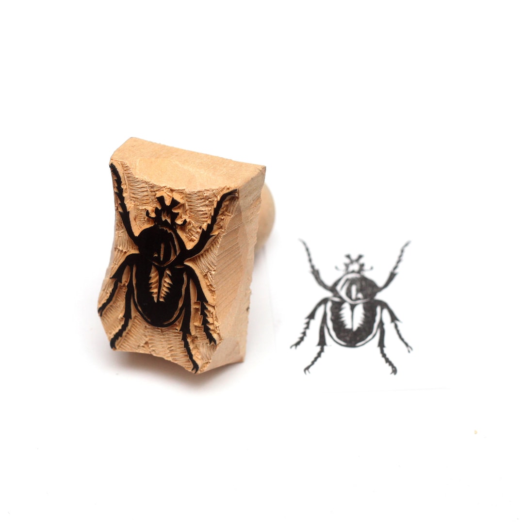 Beetle Stamp, Insect Stamp, Wooden Stamp, Hand Carved, Insect Stamp ...