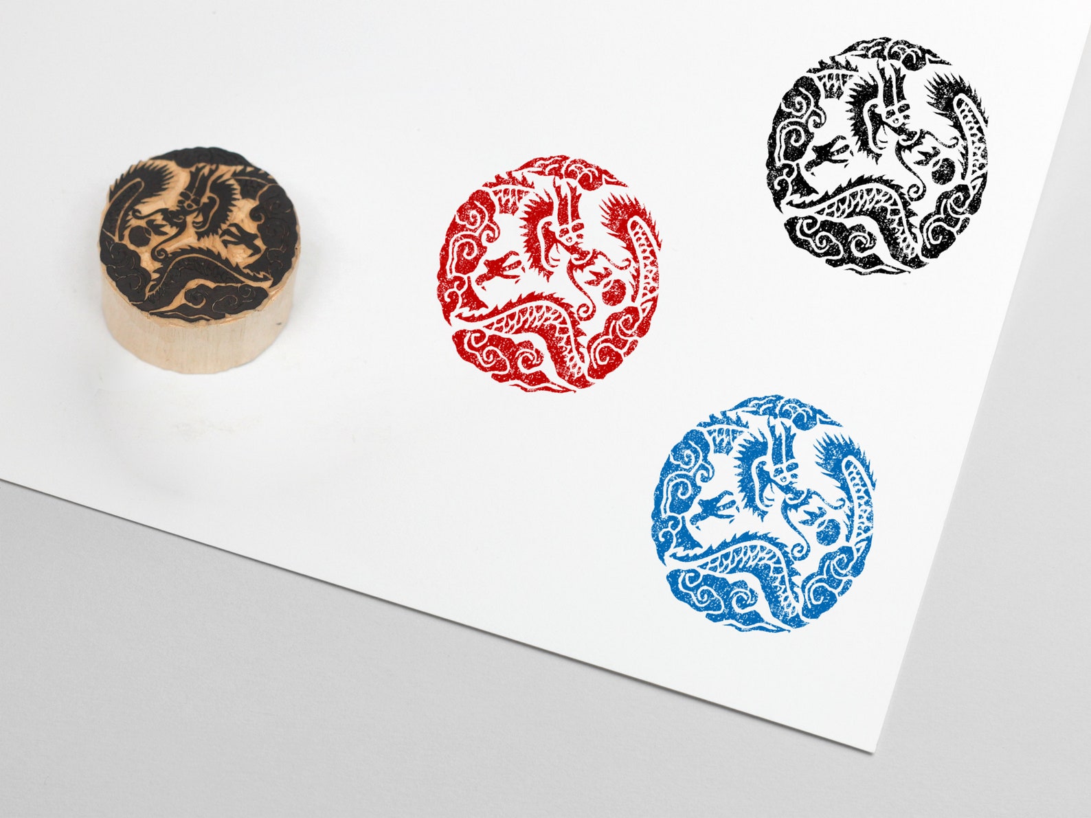 Dragon Stamp Dragon Seal Wooden Stamp Hand Carved Printing - Etsy