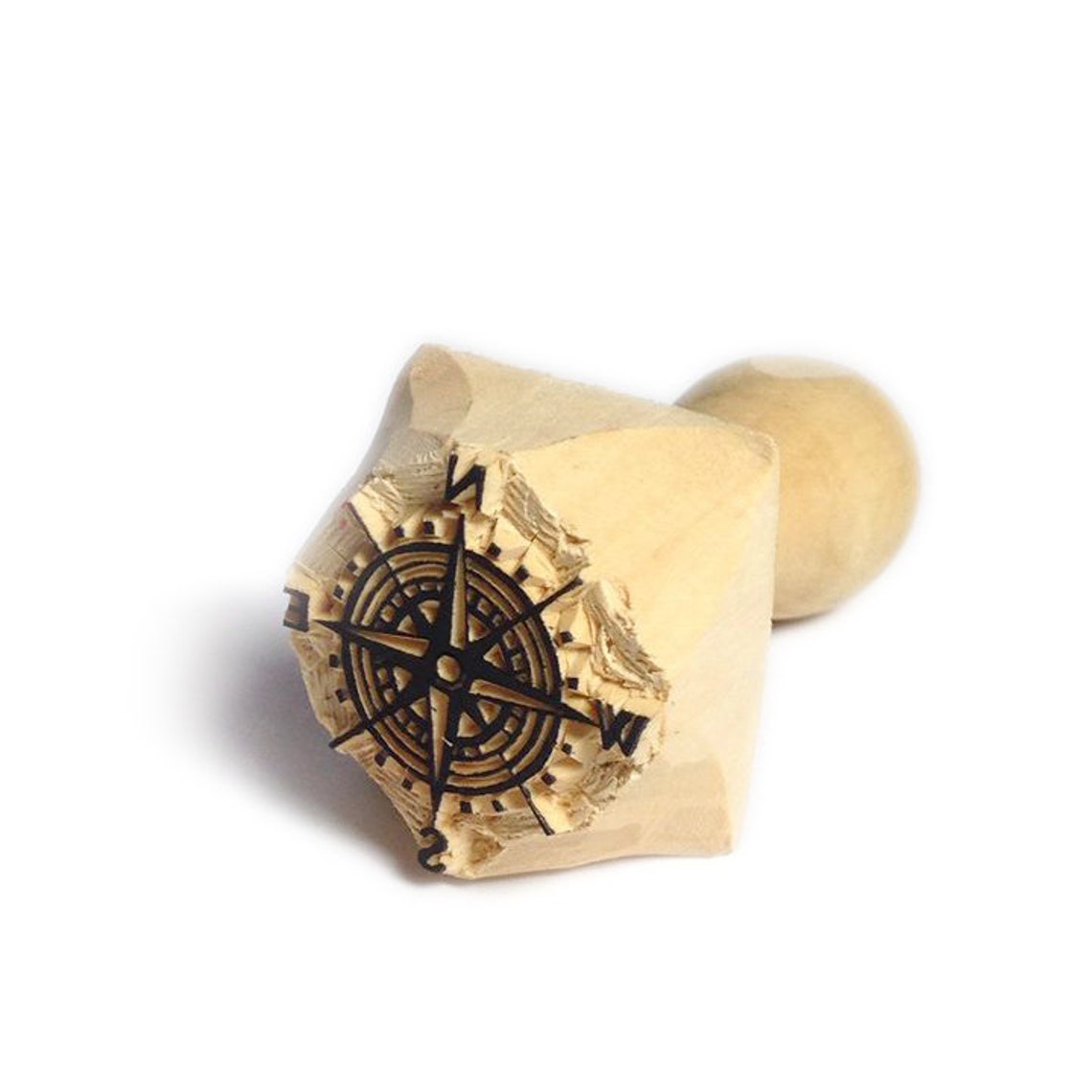 Compass stamp wooden stamp hand carved pottery stamp | Etsy