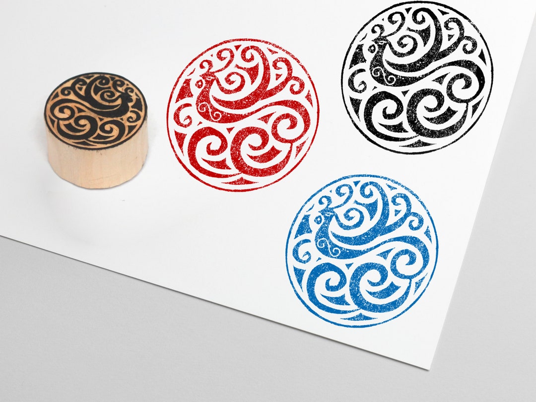 Phoenix Stamp, Bird Stamp, Rubber Stamp Stamp, Hand Carved, Clay Stamp ...
