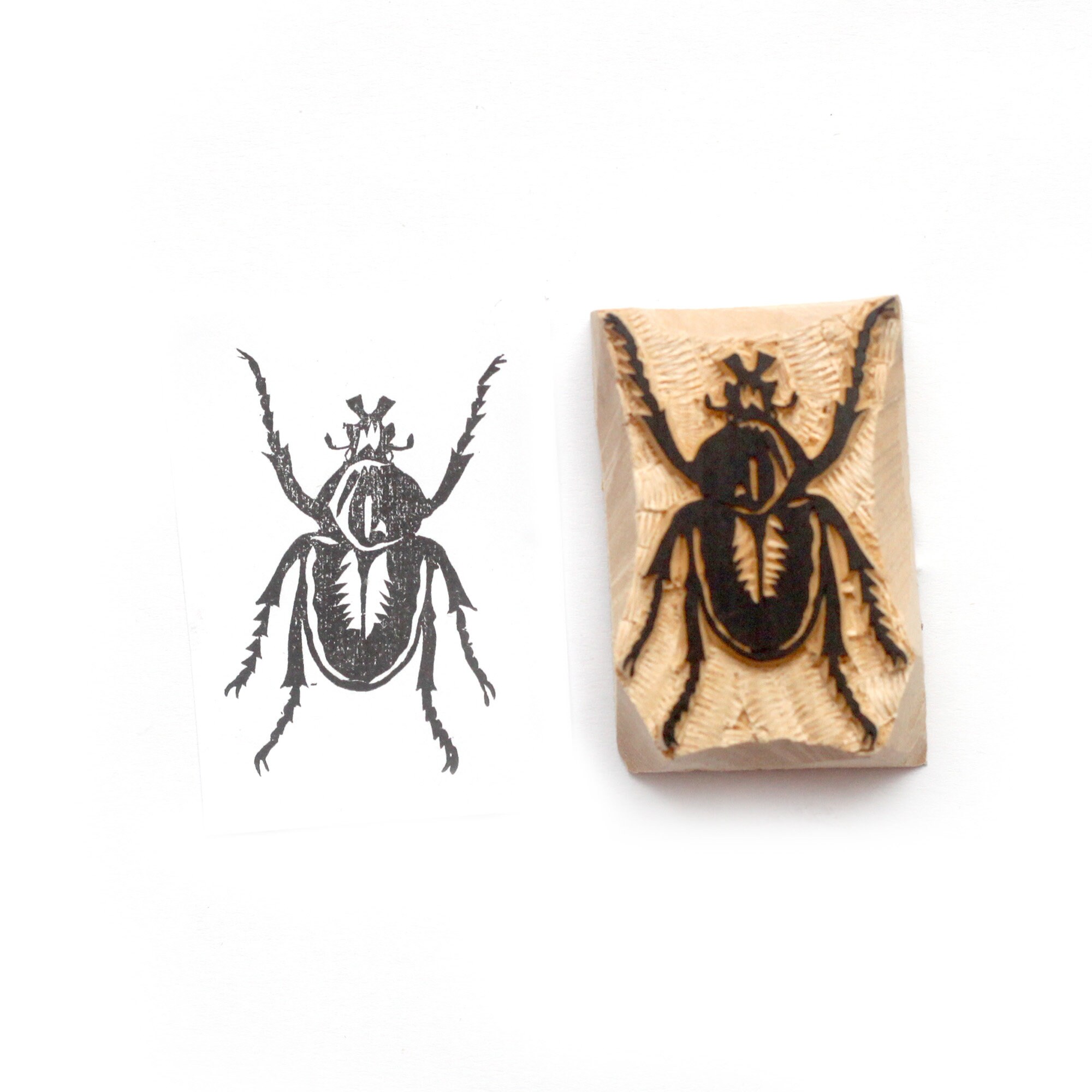 Beetle stamp insect stamp wooden stamp hand carved insect | Etsy