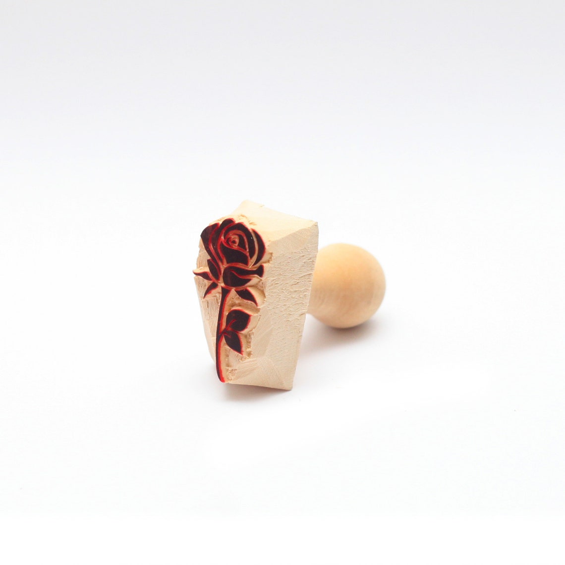 Rose Stamp Flower Stamp Love Stamp Wooden Stamp Hand | Etsy