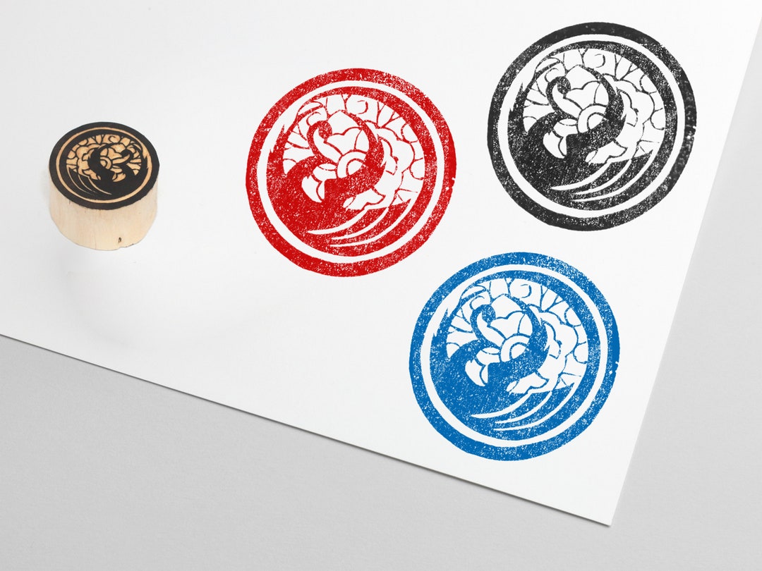 Phoenix Stamp, Bird Stamp, Wooden Stamp, Hand Carved, Clay Stamp ...