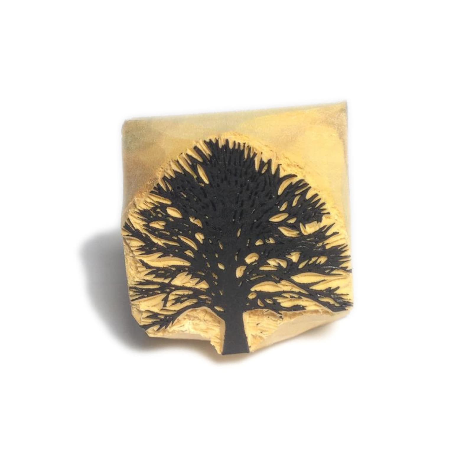 Tree Stamp Oak Tree Stamp Hand Carved Printing Block | Etsy