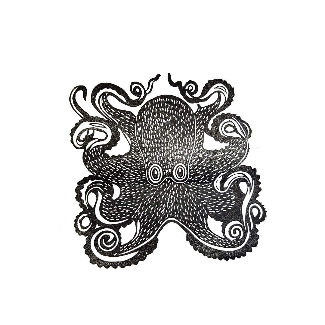 Octopus Stamp, Animal Stamp, Wooden Stamp, Hand Carved, Wood Stamp ...