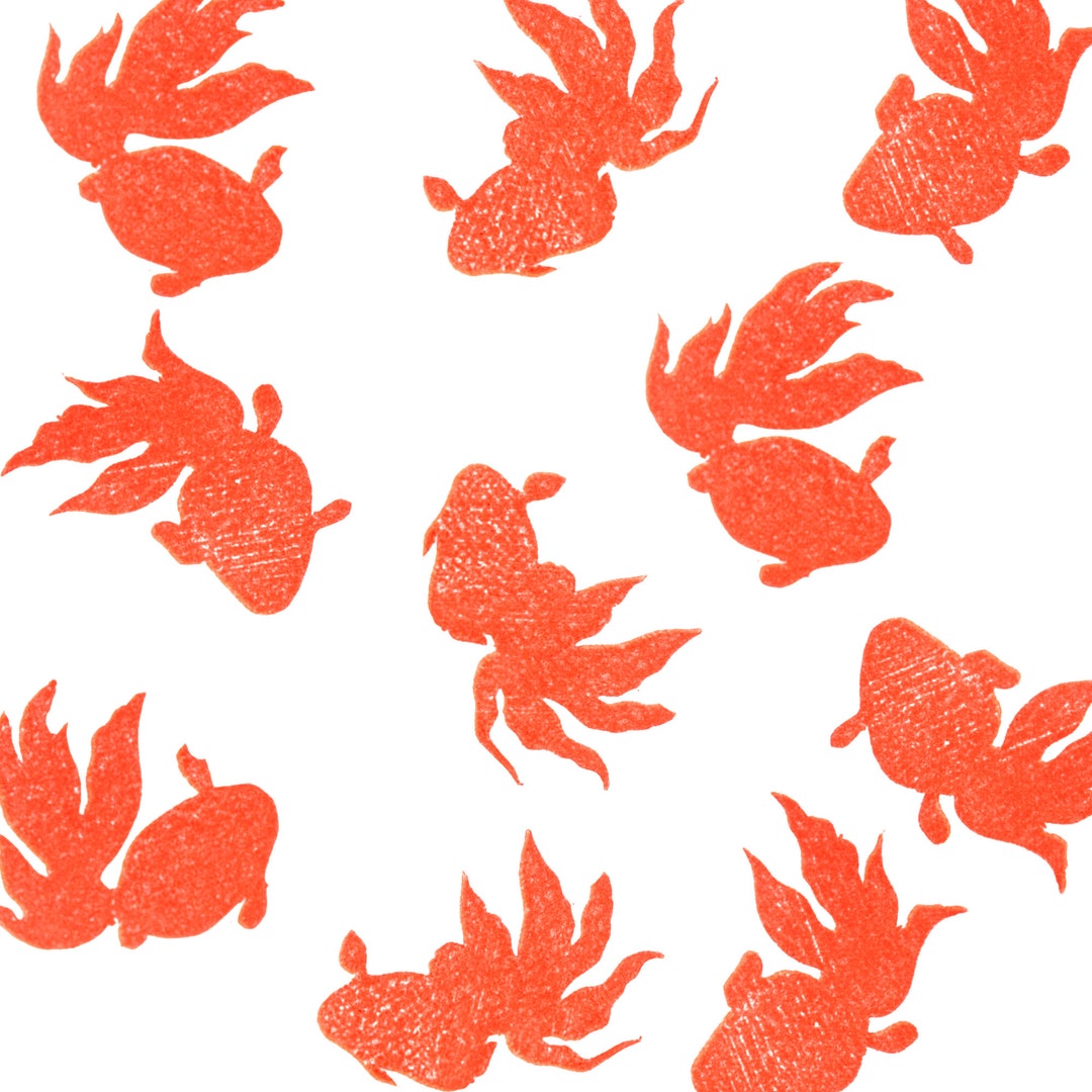 Goldfish Stamp,goldfish Stamps, Set of 3 Stamps, Fish Stamp, Woodblock ...