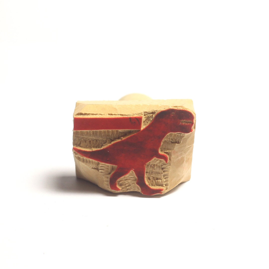 Tyrannosaurus Stamp, T-rex Stamp, Dinosaur Stamp, Wooden Stamp, Hand ...