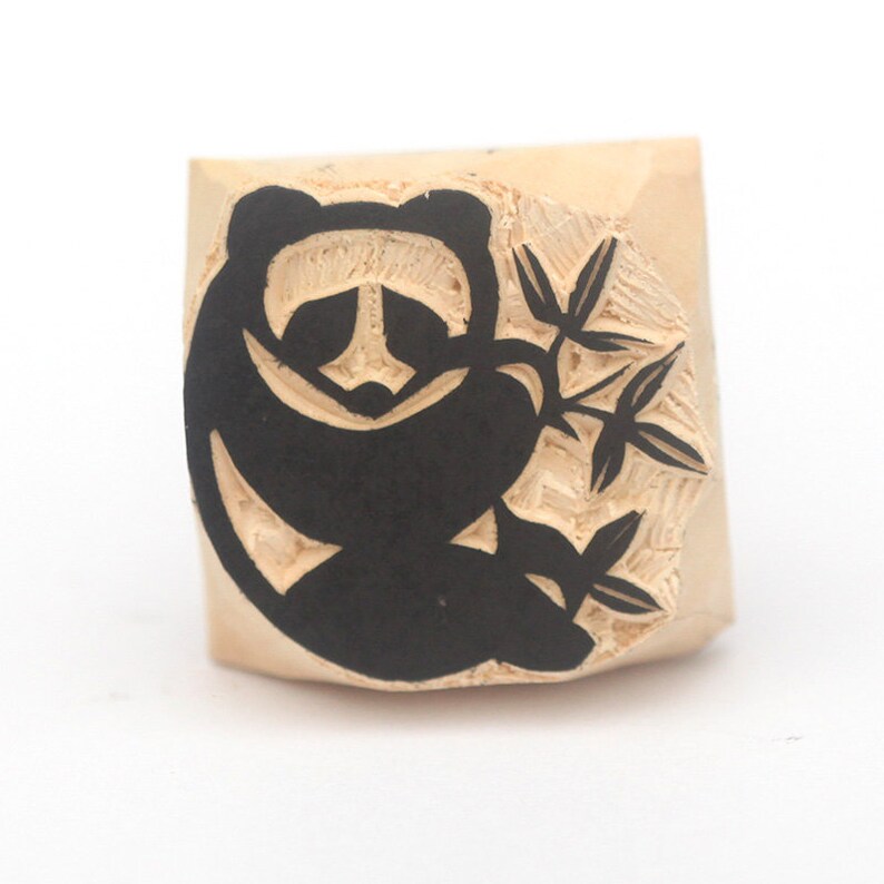 Panda Stamp Bear Stamp Wooden Stamp Printing Block Hand | Etsy