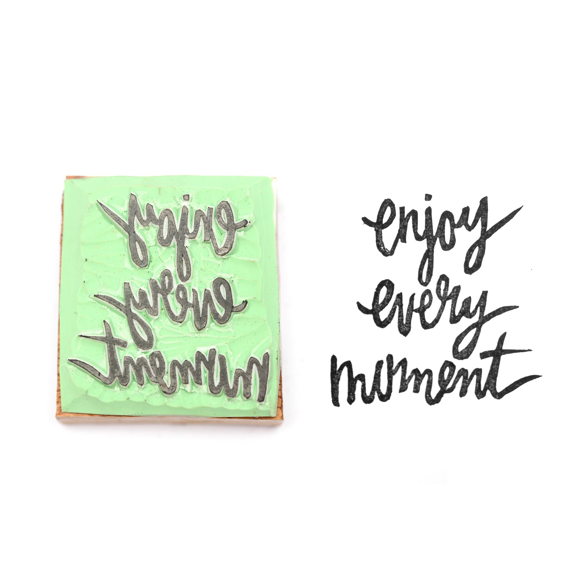 Enjoy Every Moment Stamp, Quote Stamp, Inspirational Text, Rubber Stamp ...
