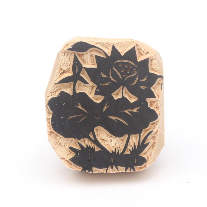 Lotus Stamp Lotus Flower Stamp Wooden Stamp Hand Carved | Etsy
