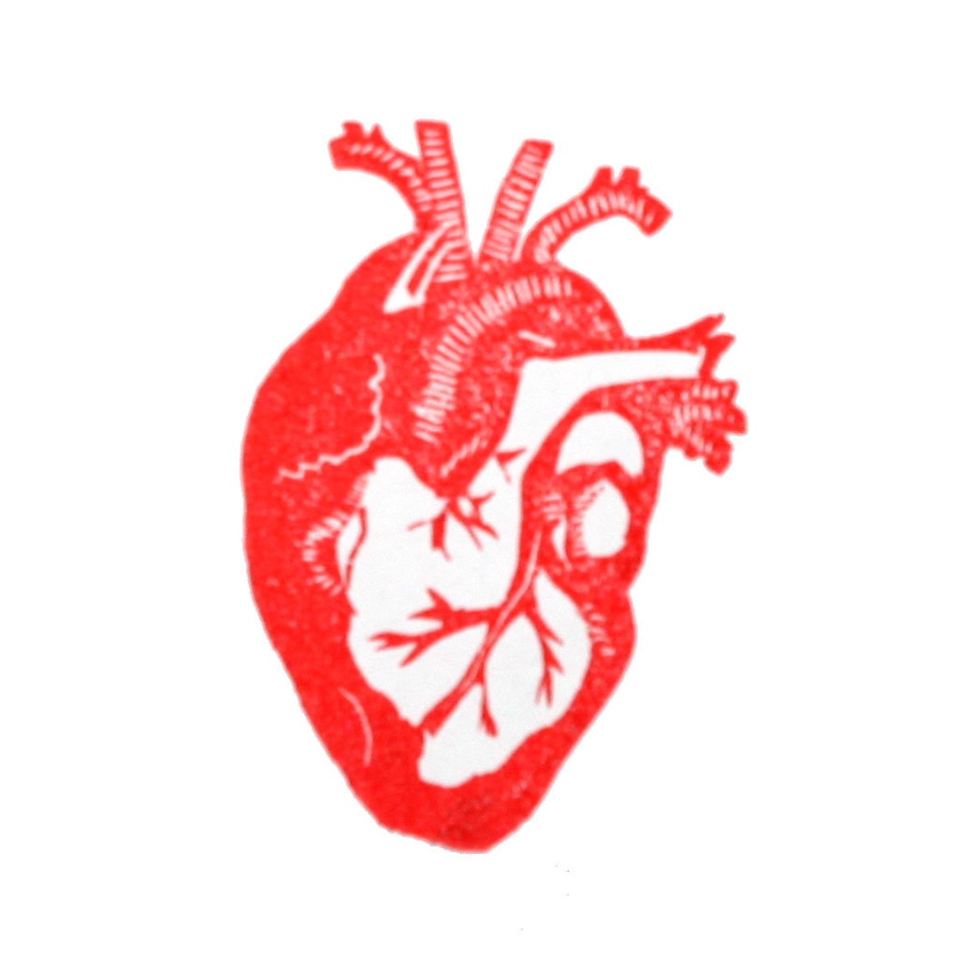 Heart Anatomy Rubber Stamp: Hand Carved Woodblock (1.2x1.6 Inches) - Etsy