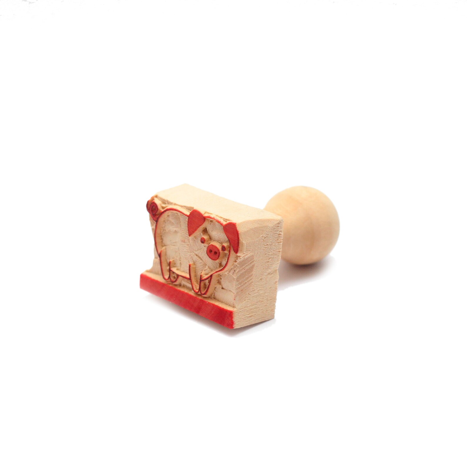 Pig Stamp Animal Stamp Wooden Stamp Hand Carved Wood - Etsy