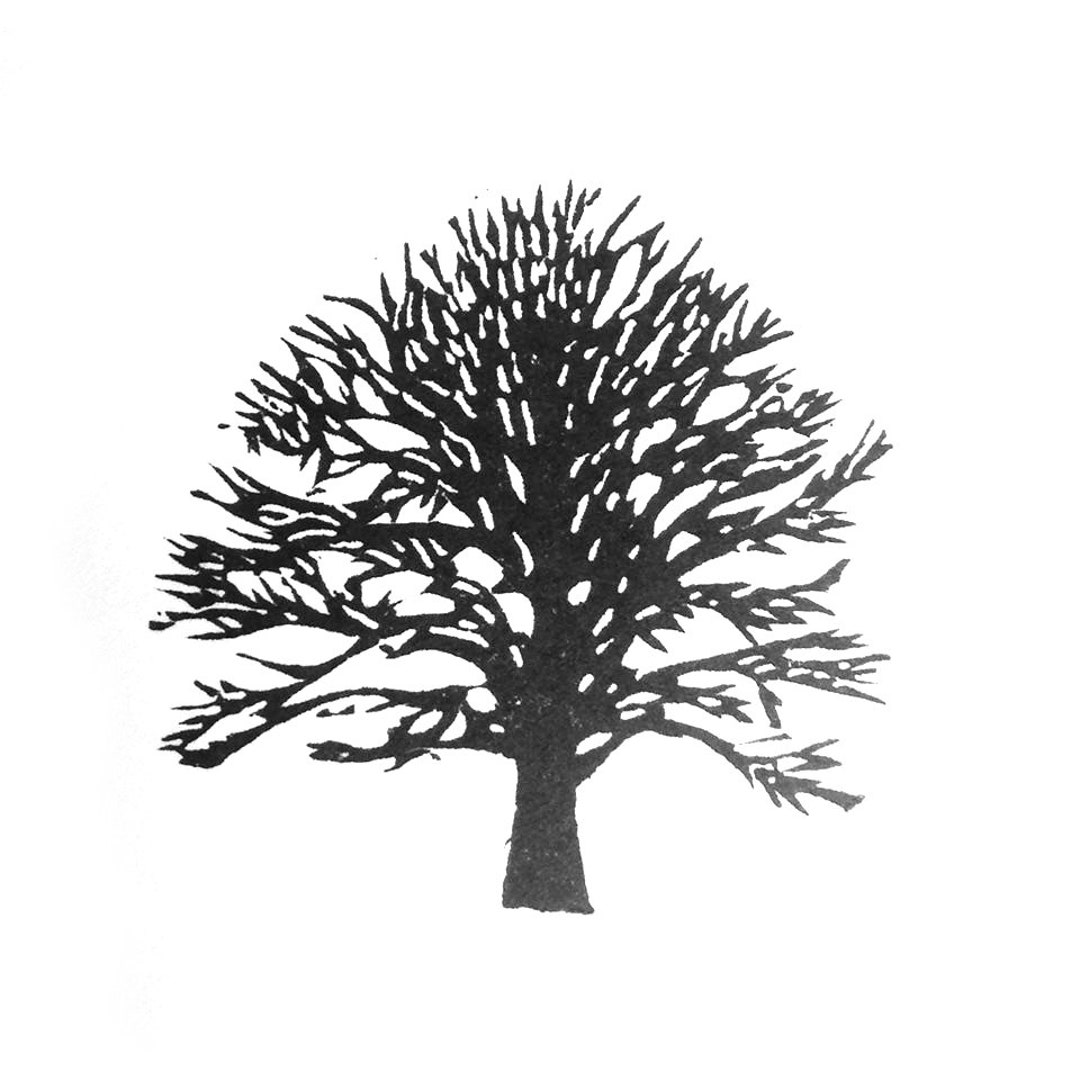Tree Stamp, Oak Tree Stamp, Hand Carved, Printing Block, Woodenblock ...