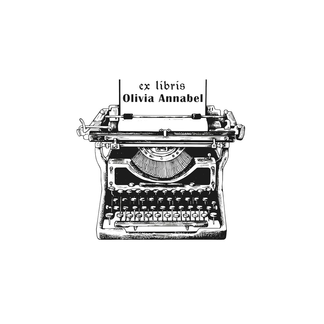 Ex-libris Stamp, Typewriter Stamp, Library Stamp, Book Stamp, Rubber ...