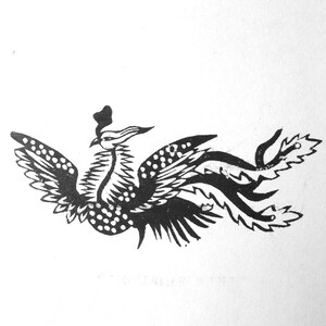 Phoenix Stamp, Wooden Stamp, Hand Carved, Clay Stamp, Pottery Stamp ...