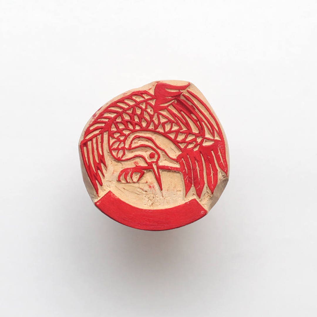 Hand Carved Crane Stamp: Pottery, Clay, Card Making (4cm) - Etsy