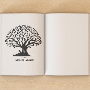 Ex-libris Stamp, Ex Libris Tree Stamp, Library Stamp, Book Stamp ...