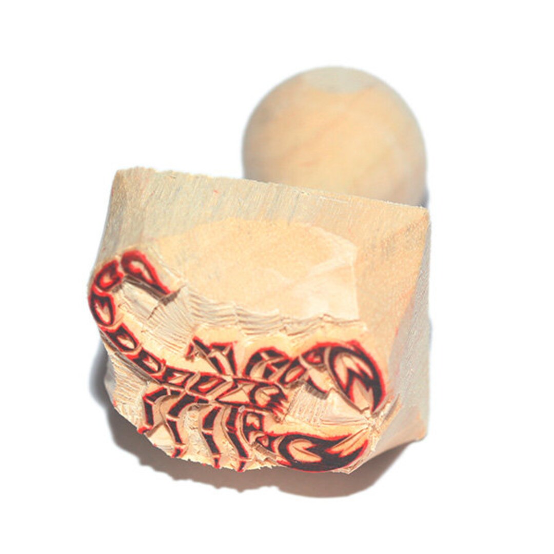 Scorpion Stamp, Wooden Stamp, Hand Carved, Clay Stamp, Pottery Stamp ...