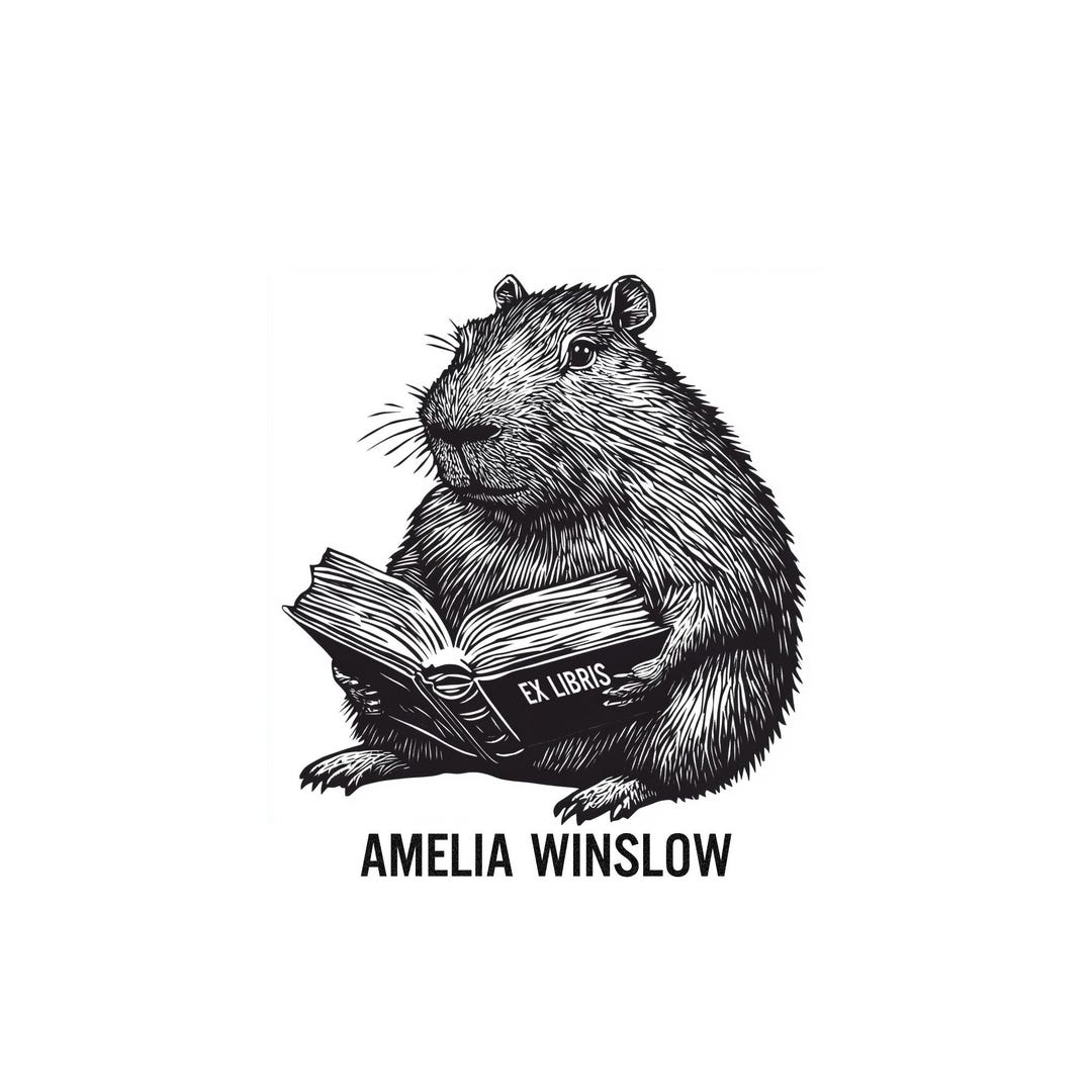 Ex-libris Stamp, Capybara Stamp, Library Stamp, Book Stamp, Rubber ...