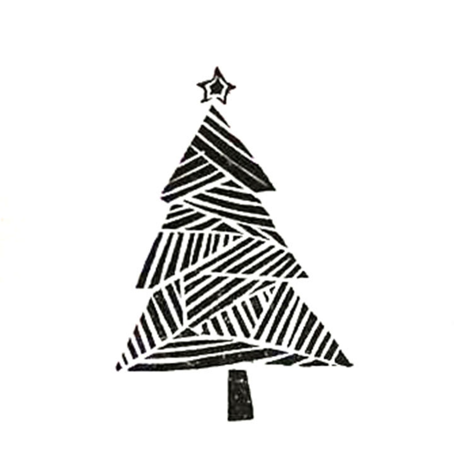 Christmas Tree, Christmas Tree Stamp, Christmas Stamp, Pine Stamp, Pine ...