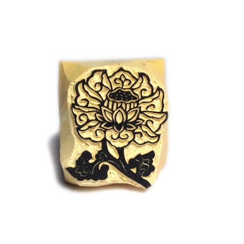 Lotus Stamp Lotus Flower Stamp Wooden Stamp Hand Carved - Etsy