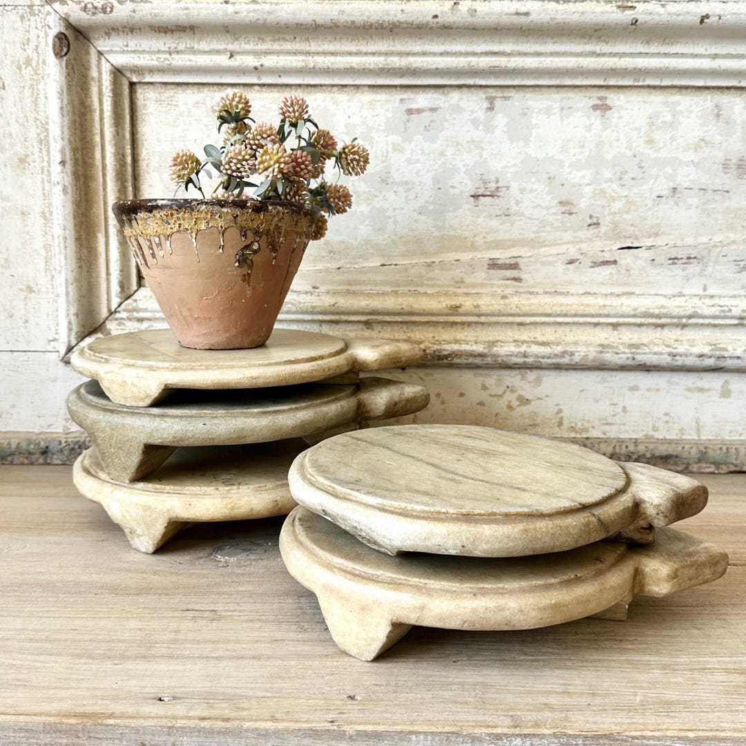 Vintage Marble Chapati Riser: Round Display Stand - Etsy