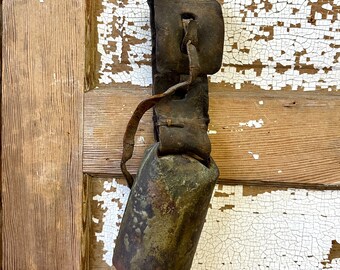 Antique Rare Old Rustic Cow Bell. Large Authentic Metal Cowbell W ...