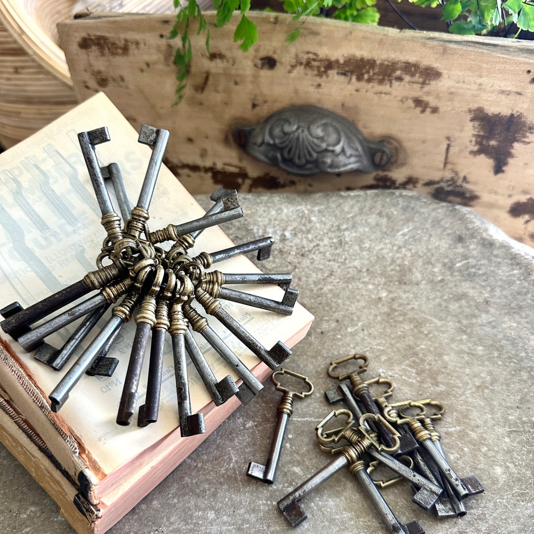 French Antique Cabinet Key Ornate Brass Vintage - Etsy