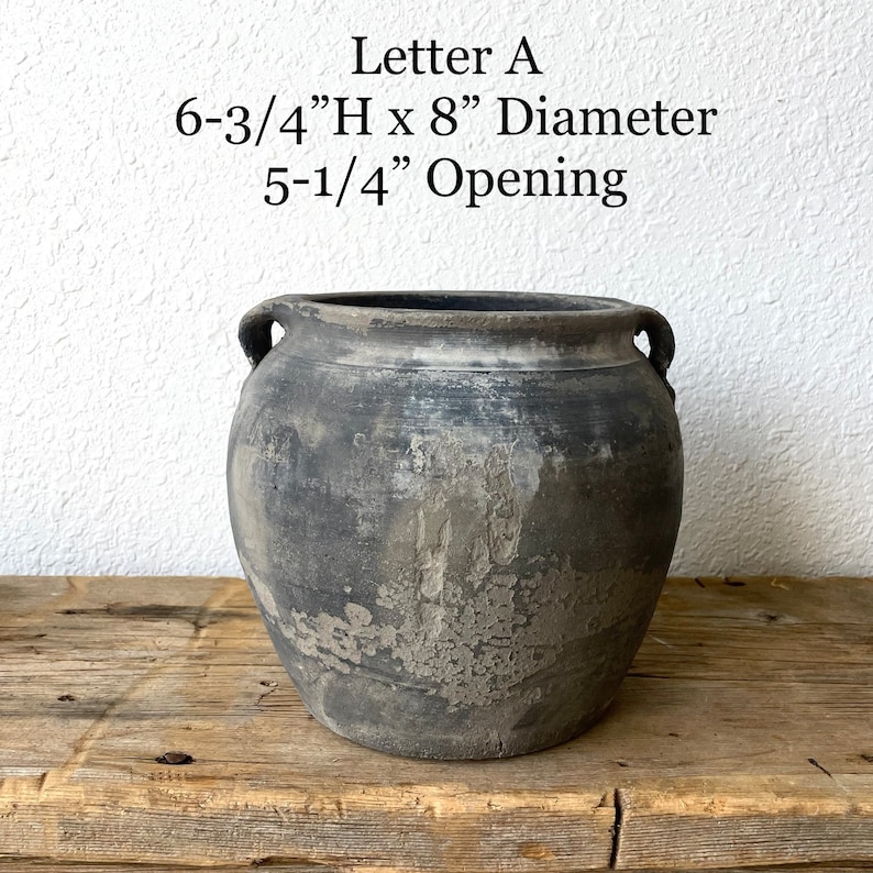Vintage Black Gray Clay Pottery Pot Vase Small - Etsy