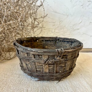Antique Vintage Bamboo Gathering Basket 10 - Etsy