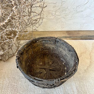 Antique Vintage Bamboo Gathering Basket 10 - Etsy
