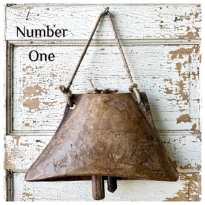 Large Vintage Carved Wood Cowbell Bell - Etsy