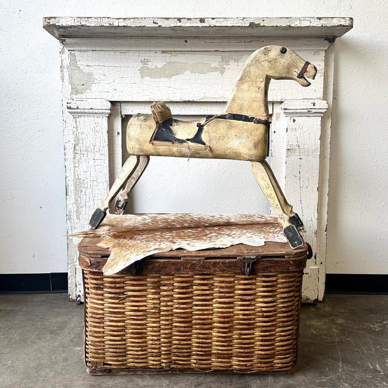 Antique Wooden Rocking Horse - Etsy