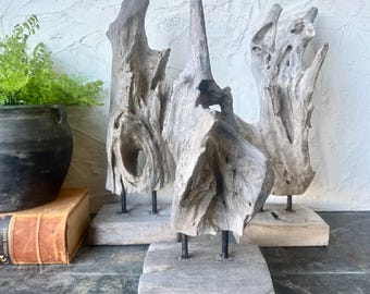 Driftwood Teak Root Sculpture on Stand Large 20” - Etsy