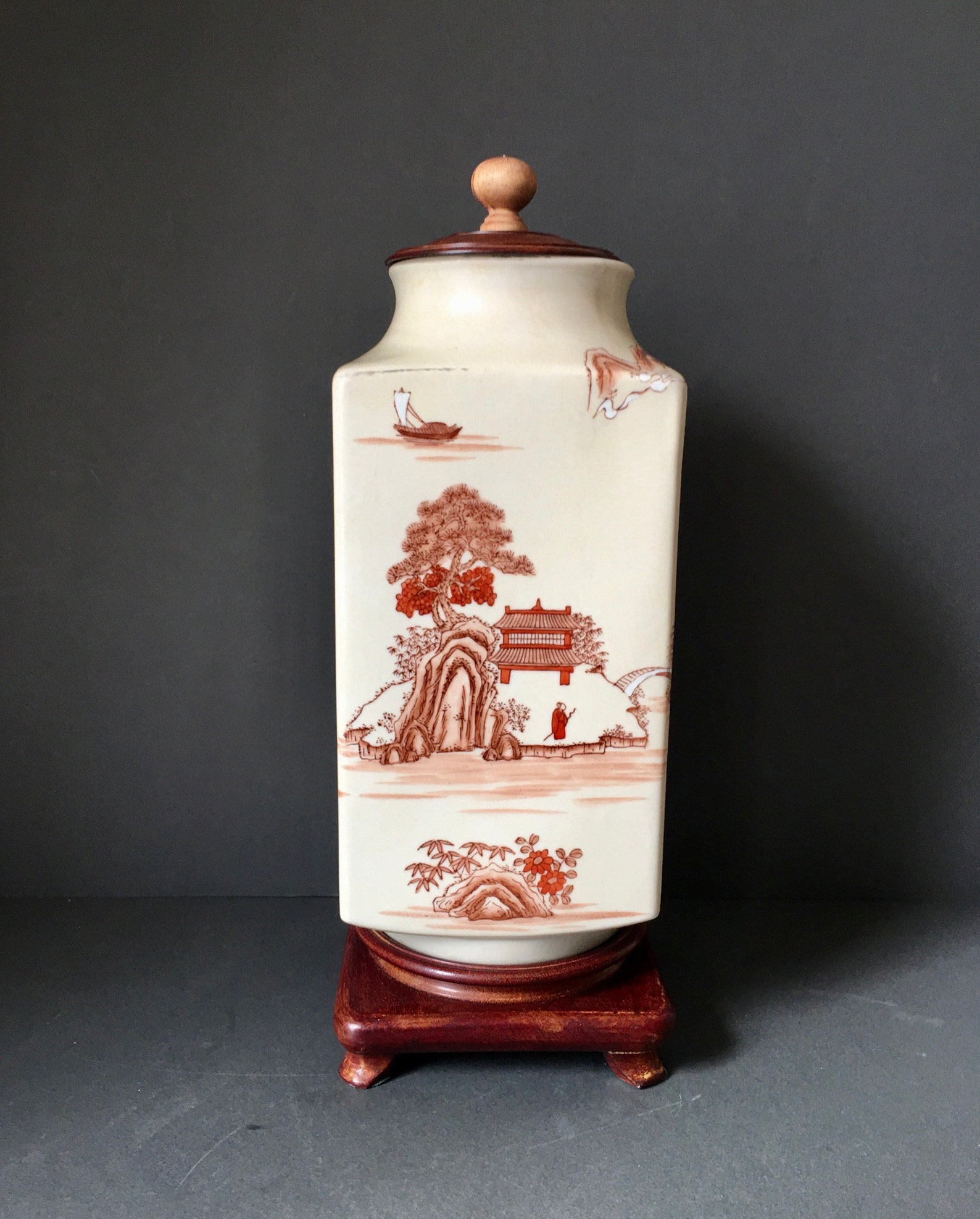Vintage Chinese Cong Vase 17 Pillar Urn Vase on Plinth - Etsy UK