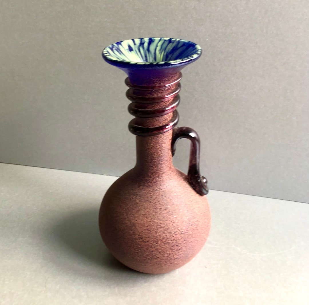 Lafiore Greek Roman Glass Vase Frosted Pink Brown Blue Glass - Etsy