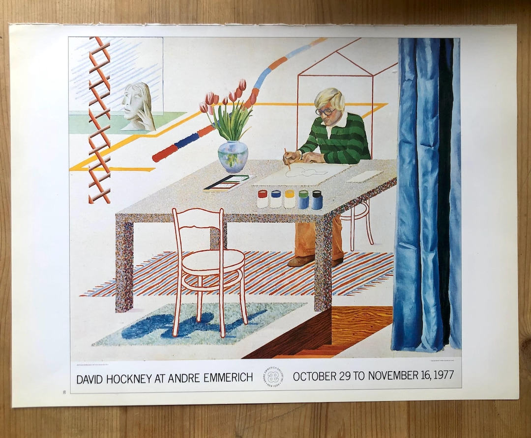 1987 David Hockney at Andre Emmerich Poster Print New York 1977 ...