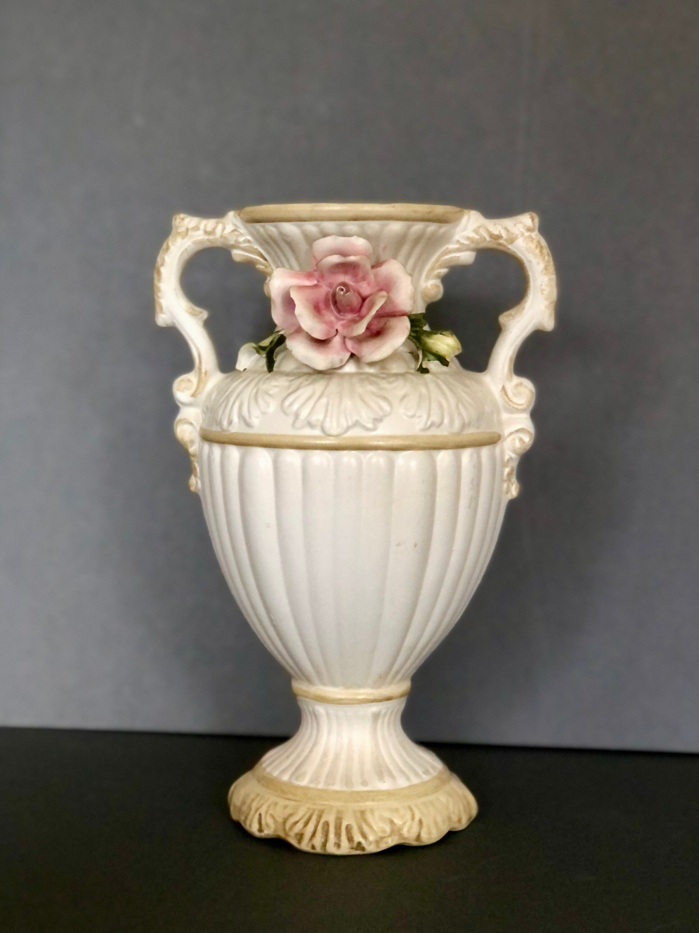 Capo Di Monte Capodimonte Urn Vase With Pink Rose Decoration - Etsy