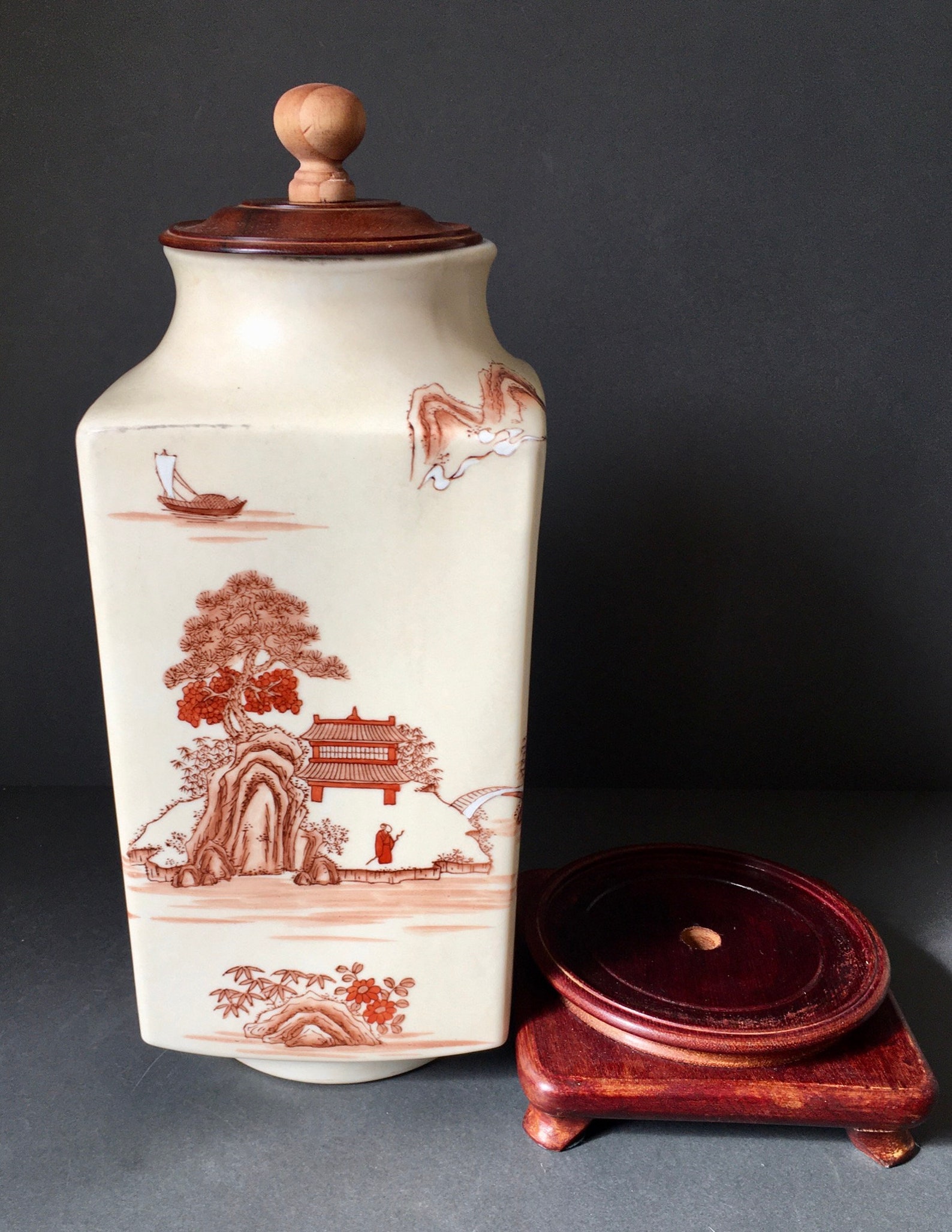 Vintage Chinese Cong Vase 17 Pillar Urn Vase on Plinth - Etsy UK