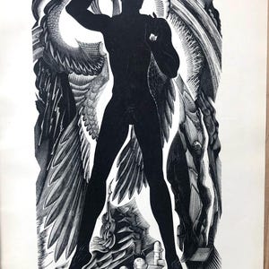 1951 Blair Hughes-stanton Wood Engraving Print - 'the Might Angel’ From ...