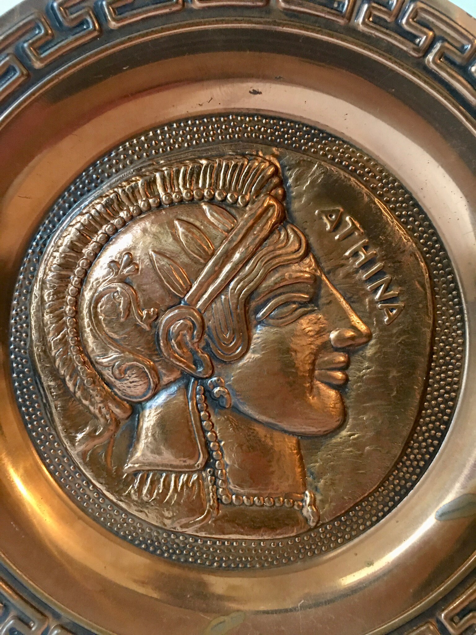 Vintage Copper Athina Greek Wall Plate Plaque Goddess Athina | Etsy