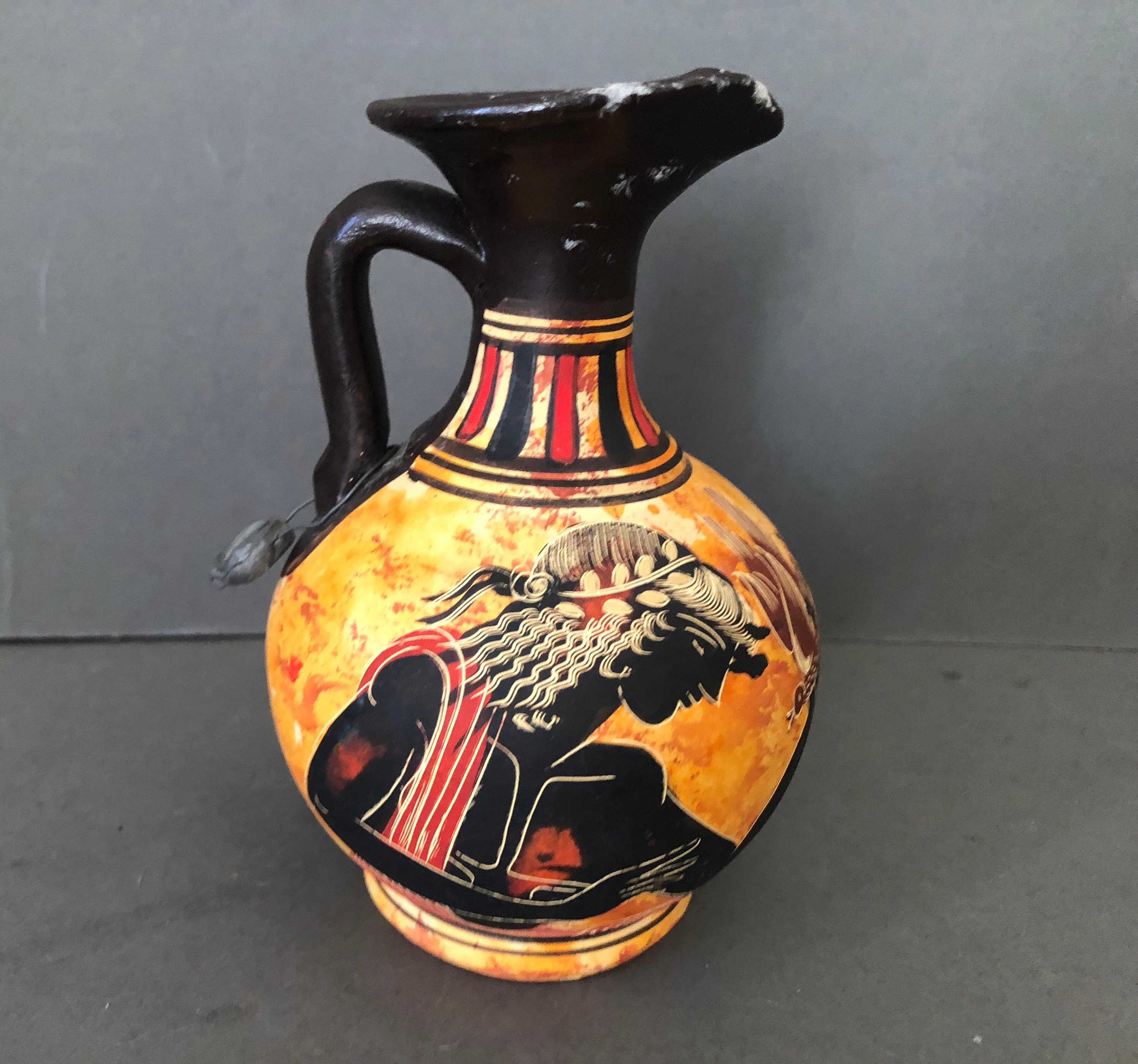 Vintage Souvenir Ancient Greek Jug Vase Hand Painted Museum | Etsy