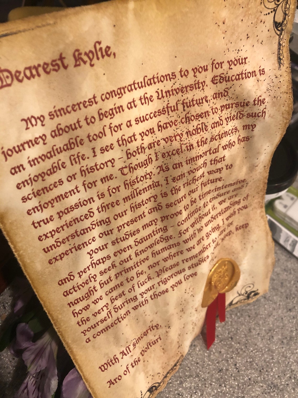 Hand-aged Parchment Scroll personalization Available - Etsy