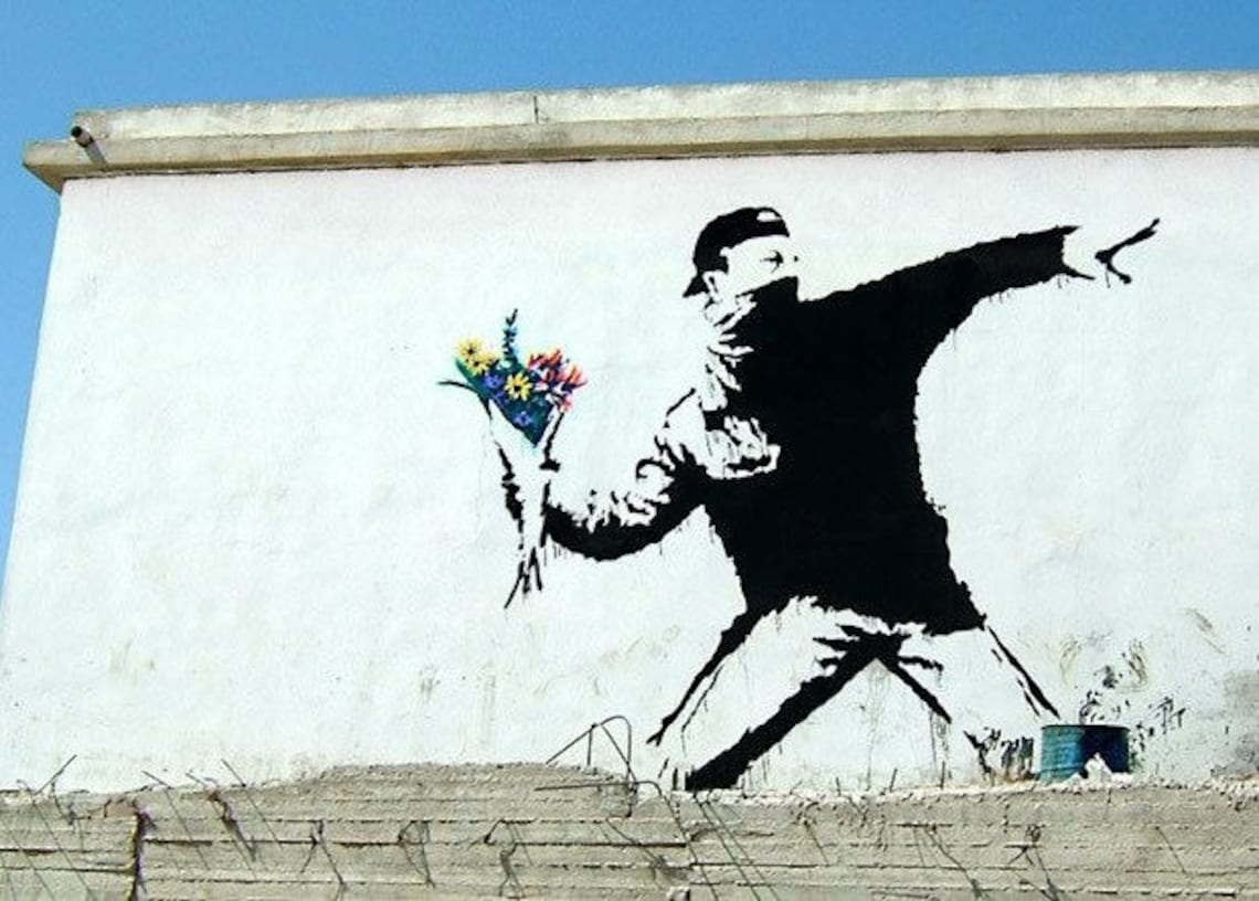 Rage The Flower Thrower Bouquet Banksy Graffiti Underground | Etsy