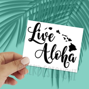 Live Aloha Hawaii Custom Vinyl Decal Sticker Flask Water Bottle Laptop ...