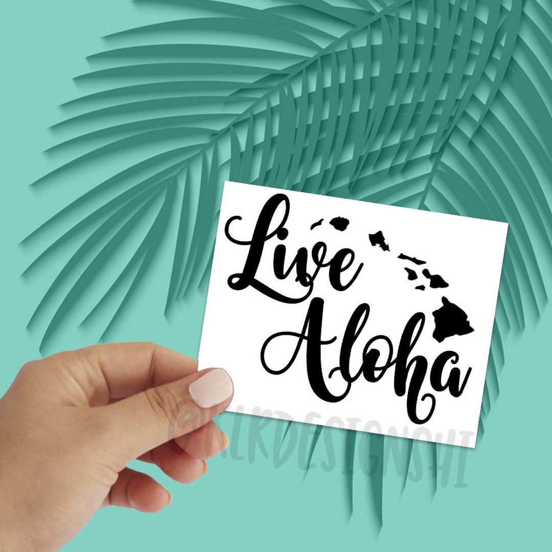 Live Aloha Hawaii Custom Vinyl Decal Sticker Flask Water Bottle Laptop ...