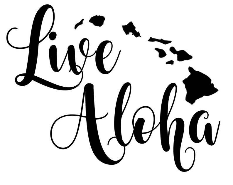 Live Aloha Hawaii Custom Vinyl Decal Sticker Flask Water Bottle Laptop ...